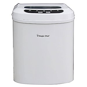 Magic Chef Portable Countertop Ice Maker, Small Ice Maker for Kitchen or Home Bar, Tabletop Ice Maker for Entertaining, 27-Pound Capacity, White
