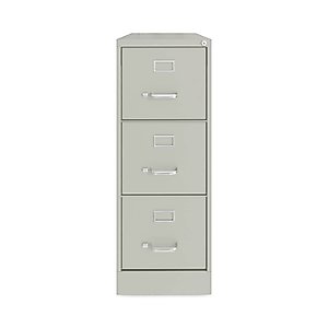 Hirsh 22-in Deep 3 Drawer - Letter Width - Vertical Metal File Cabinet - Light Gray - Commercial Grade - Fully Assembled