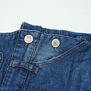 KIDSCOOL SPACE Baby Girls Skirt,Ripped Soft Strechy Denim Girls Summer Overalls Dress,Deep Blue,18-24 Months