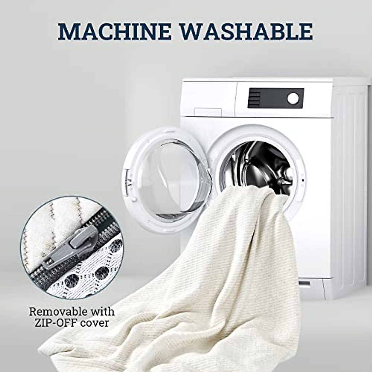 3 Inch Queen Gel Memory Foam Mattress Topper with Washable & Skin-Friendly Cover, 2 Layer Ventilated Design & High-Density Soft Memory Foam, No-Slip Thin Cooling Mattress Bed Pad Topper - Queen Size