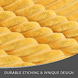 Catalonia Classic Yellow Fleece Throw Blankets for Couch, Plush Fluffy Blanket, Cozy and Soft, Decorative Blanket Throws for All-Seasons, 50''×60''