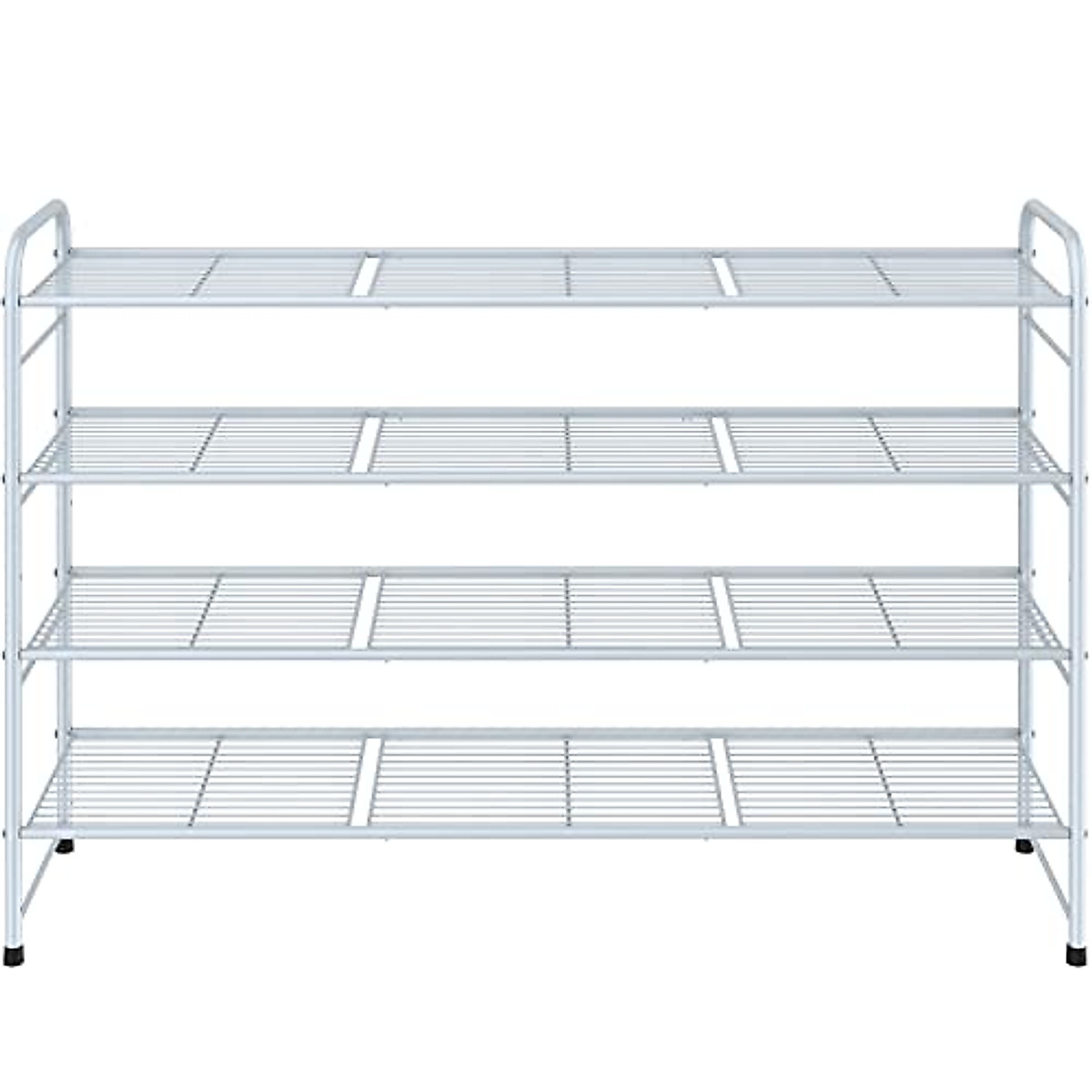 Dicasser 4-Tier Long Shoe Rack Organizer Extra Large Capacity for 30 Pairs,Silver