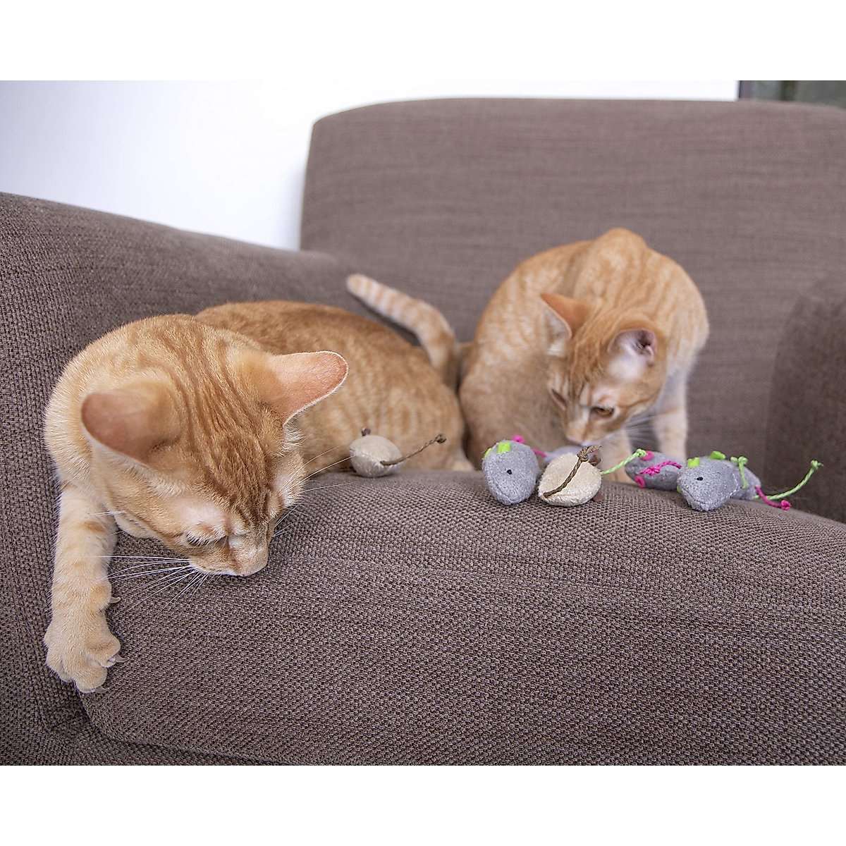 SmartyKat Skitter Critters Value Pack Catnip Cat Toys - Gray/Cream, Set of 10