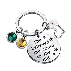 BAUNA Chi Eta Phi Keychain Chi Eta Phi Registered Nurse Jewelry Inspirational Student Nurses Keychain (Chi Eta Phi Keychain)