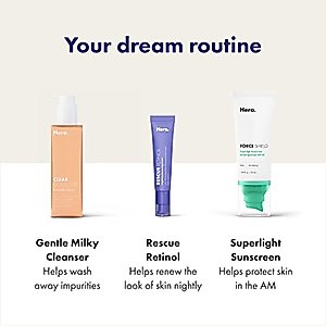 Hero Cosmetics Rescue Retinol Nighttime Renewing Cream - Helps With the Look of Uneven Texture and Post-Blemish Marks - Gentle, Non-Drying Formula, Introduction Retinol - Safe for Sensitive Skin (30 ml)