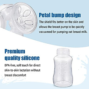 Elfzone Manual Breast Pump, Adjustable Suction Silicone Hand Pump Breastfeeding, Small Portable Manual Breast Milk Catcher Baby Feeding Pumps & Accessories, White, Mothers Day Gifts