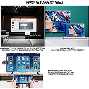 Volkano HDMI Wireless Display Adaptor Dongle 1080P HD, Receiver Supports MiraCast Airplay DLNA Transmission , Screen Drag & Drop Cast Mirroring Laptop Phone to Smart Phone TV Monitor - AllCast Series