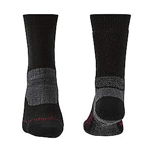Bridgedale Men's Hike Midweight Boot Height - Merino Endurance Socks, Black, X-Large