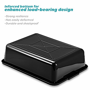 Commercial Bus Tubs/Dishwashing Tubs, 13L Plastic Restaurant Basin, Utility Tub/Tote Box Set of 4, Black