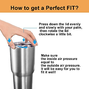 Wotermly 4 Pack Tumbler Replacement Lids for 20 oz Tumblers, Spill Proof Splash Resistant Lids Covers Fit for Rambler and More Coffee Mugs, 4 Lids