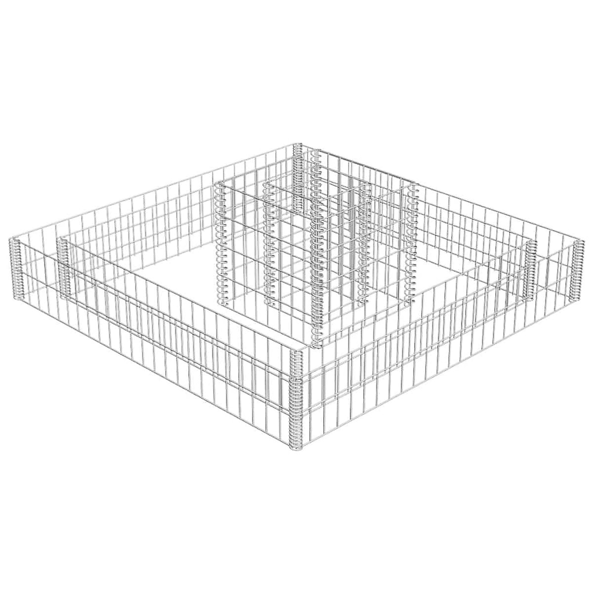 Gabion Planter,Garden Fence Border,Portable Fence,Privacy Fence,Fencing for Yard,Private Fence,Garden Fence for Dogs,for Deck,Patio,Backyard,Outdoor Pool,Porch,Galvanised Steel 47.2"x47.2"x7.8"