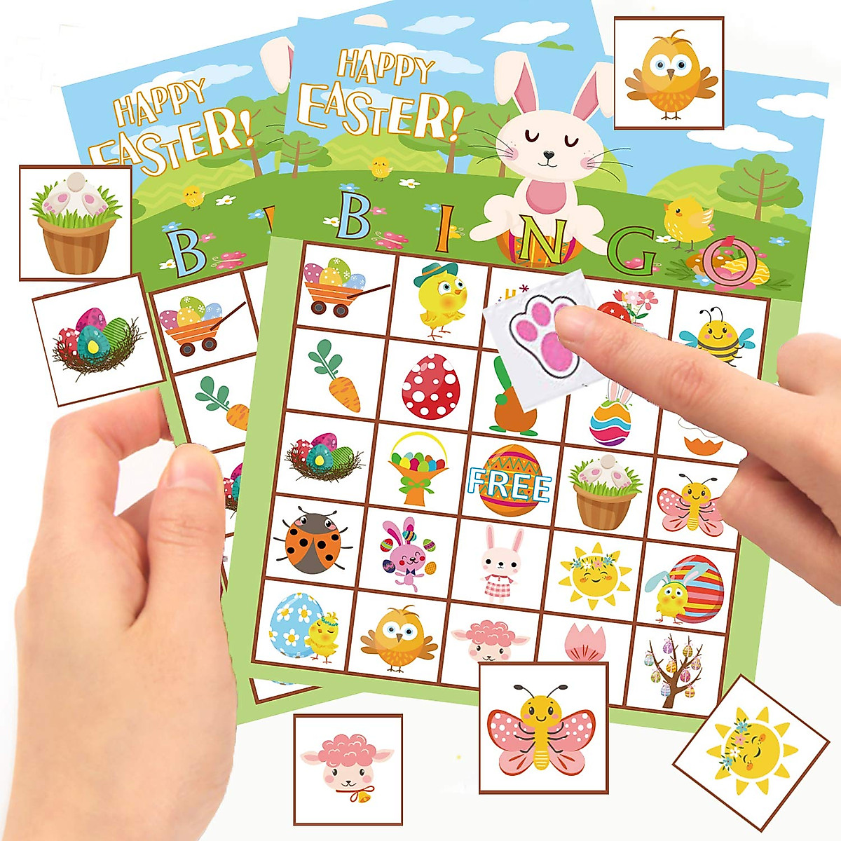Funnlot Easter Games for Party Easter Bingo Game for Kids with 24 Players Easter Party Supplies for Family Classroom Activities
