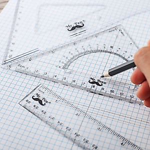 Mr. Pen- Triangle Ruler, Square and Ruler Set, Ruler Set, 3 Pack, Set Square, Geometry Set, Square Ruler, Protractor for Geometry, School Geometry Set, Math Protractor, Geometry Rulers, Math Ruler
