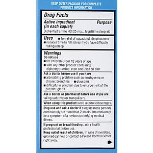 Rite Aid Nighttime Sleep Aid Diphenhydramine HCI 25 mg, 100 Mini Caplets | Non-Habit Forming Sleep Supplement | Best Sleep Aid for Insomnia | Insomnia Relief and Anxiety Relief Items Natural Sleep Aid