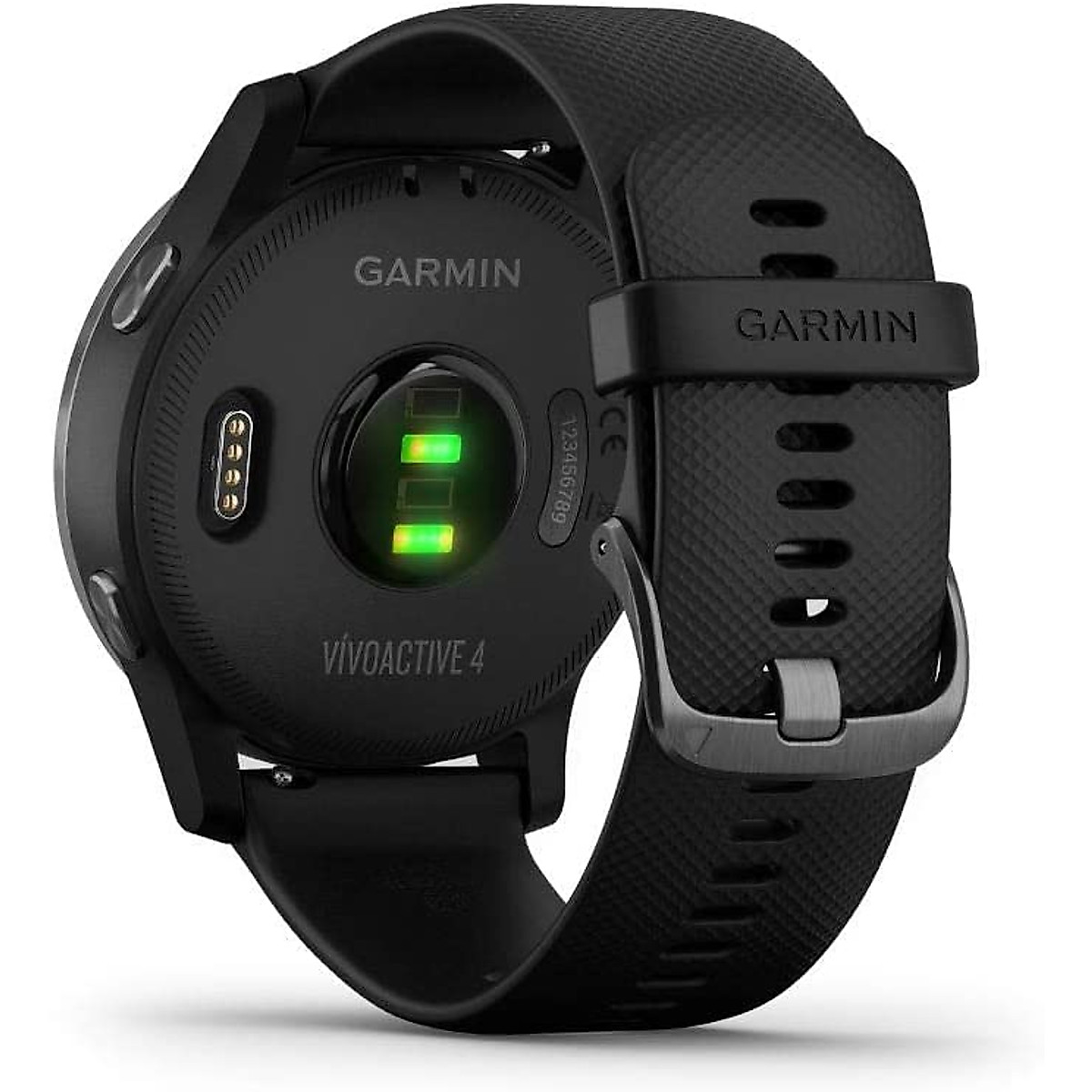 Garmin Vivoactive 4, GPS Smartwatch, Features Music, Body Energy Monitoring, Animated Workouts, Pulse Ox Sensors and More, Black & Bundled with Swanky Cables Cleaning Kit