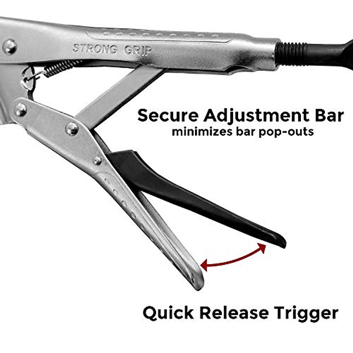 Locking Chain Pliers, Removable 48″ Chain, Holds Up To 14" Diameter Pipes, Unique Easy Open Crank Handle, Quick Release Trigger, PFC1048, Strong Hand Tools