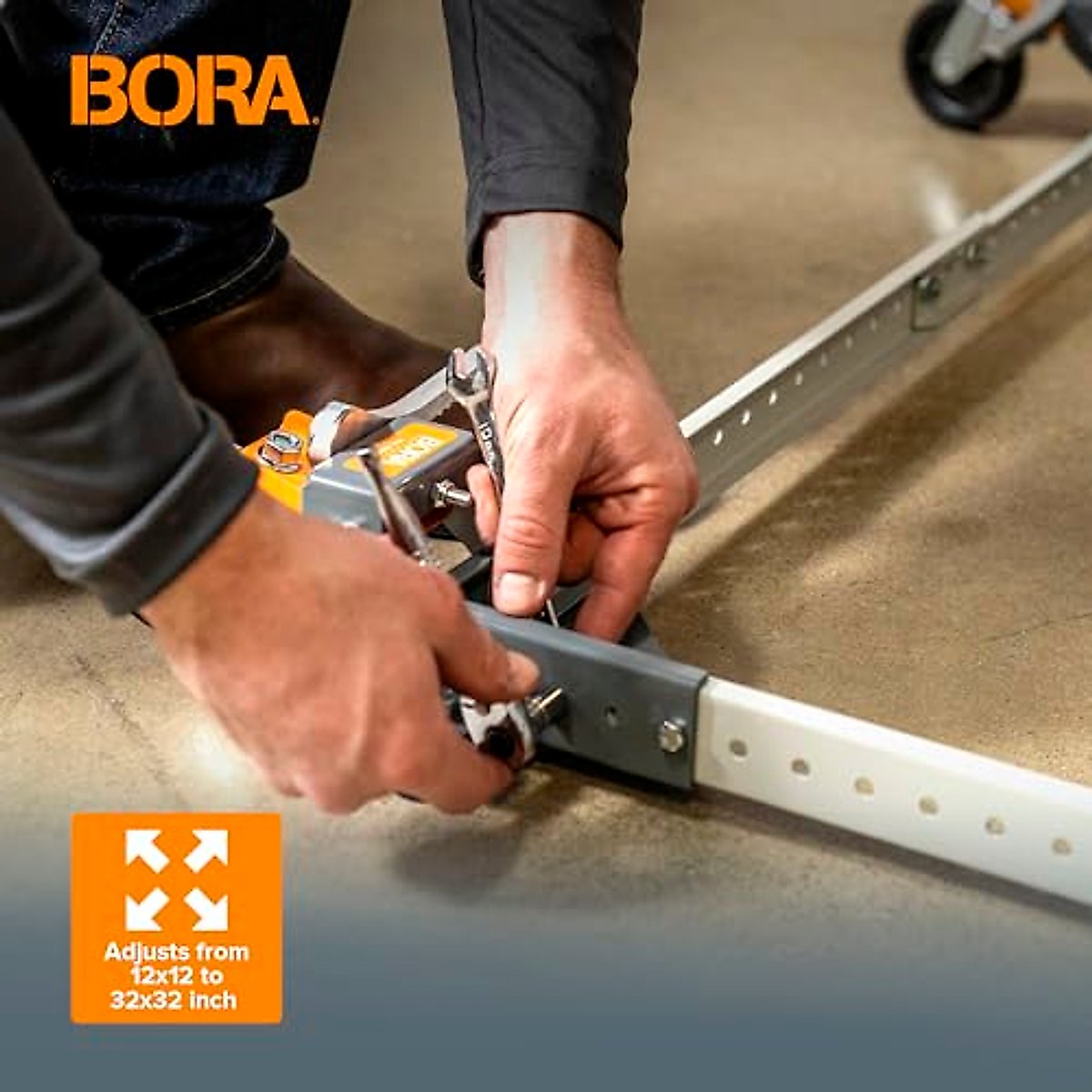 BORA 544002 T-Square Attachment, NGX Clamp Edge Accessory, Circular Saw Guide, Keeps Plywood Cuts Straight and Parallel