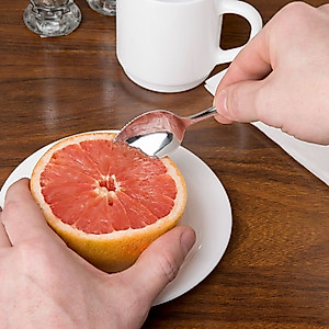 (Set of 4) Grapefruit Spoons, 18/0 Stainless Steel 6 3/8-inch Serrated Edge Oval Spoon