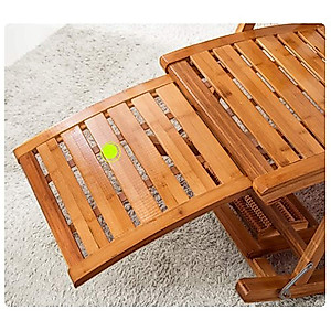 Lounge Chair, Zero Chair,Lounge Chairs,Wooden Folding Rocking Chair Balcony Bamboo Adjustable Back Chair with Headrest and Foot Massage Outdoor Sun Loungers Camping Chair