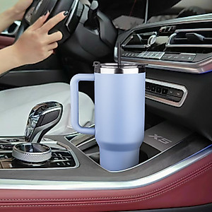 StarSpeed 40 oz Tumbler with Handle and Straw Lid | Stainless Steel Water Bottle Travel Mug Reusable Insulated Cup With Lid And Straw, Keep Cold Heat and Ice for Hours(40oz,Blue)