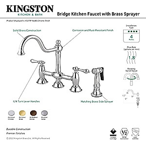 KINGSTON BRASS KS3791ALBS Restoration Kitchen Faucet, Polished Chrome