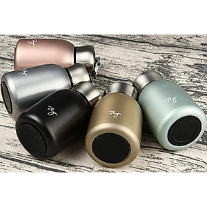 Gets Mini 9 oz Stainless Steel Water Bottle, 280ML Vacuum Insulated Water Bottle Leak Proof Sport Tumbler Cup Hot and Cold Water Bottle (Black)