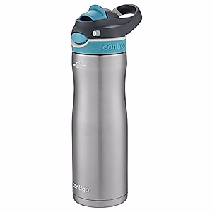 Contigo AUTOSPOUT Chug Chill Vacuum-Insulated Stainless Steel Water Bottle, 20 oz., Scuba Lid, SS/Scuba