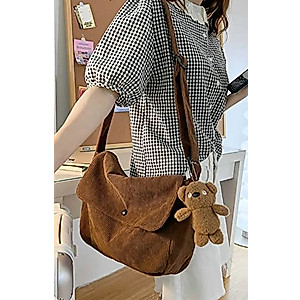 Corduroy Messenger Bag Hobo Bag for Women Large Capacity Shoulder Bag Handbags Chic Stylish Crossbody Bag Tote Bag