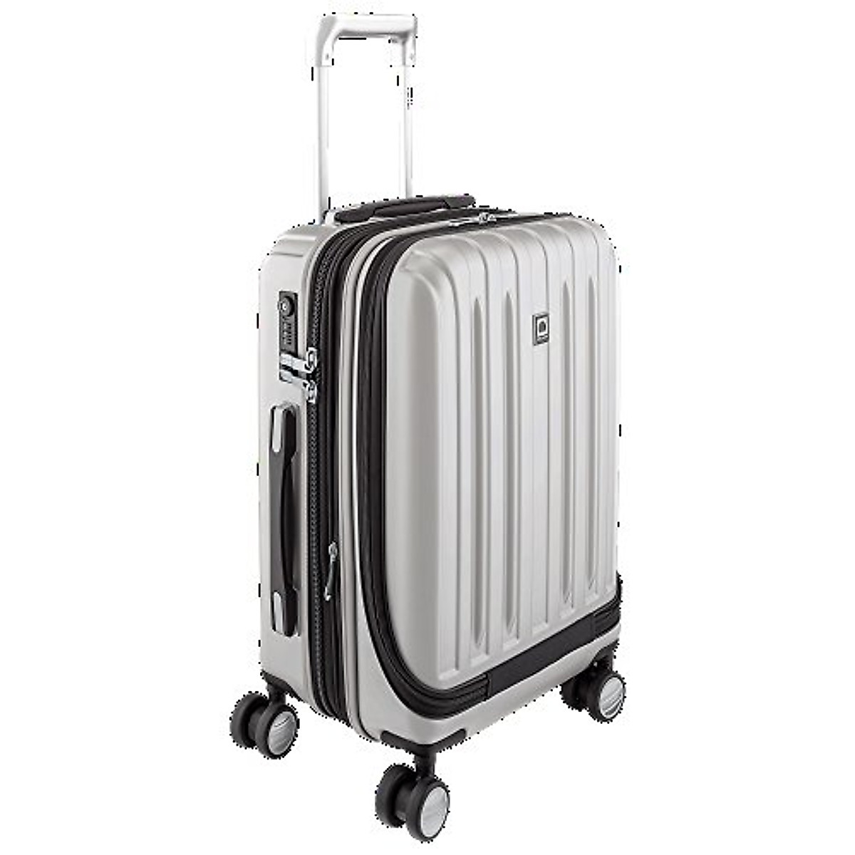 DELSEY Paris Titanium Hardside Expandable Luggage with Spinner Wheels, Silver, Carry-On 19 Inch