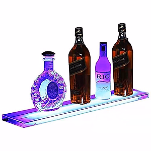 Liquor Bottle Display Shelf, 2 Pack Bar Shelves for Liquor Bottles 36 in Led Bar Shelf Floating Lighted LED Shelves Commercial Illuminated Bar Home Wall Mounted Racks with Remote Control (36)