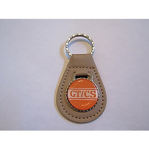1968 SHELBY GT/CS CALIFORNIA SPECIAL LEATHER KEYCHAIN - BEIGE