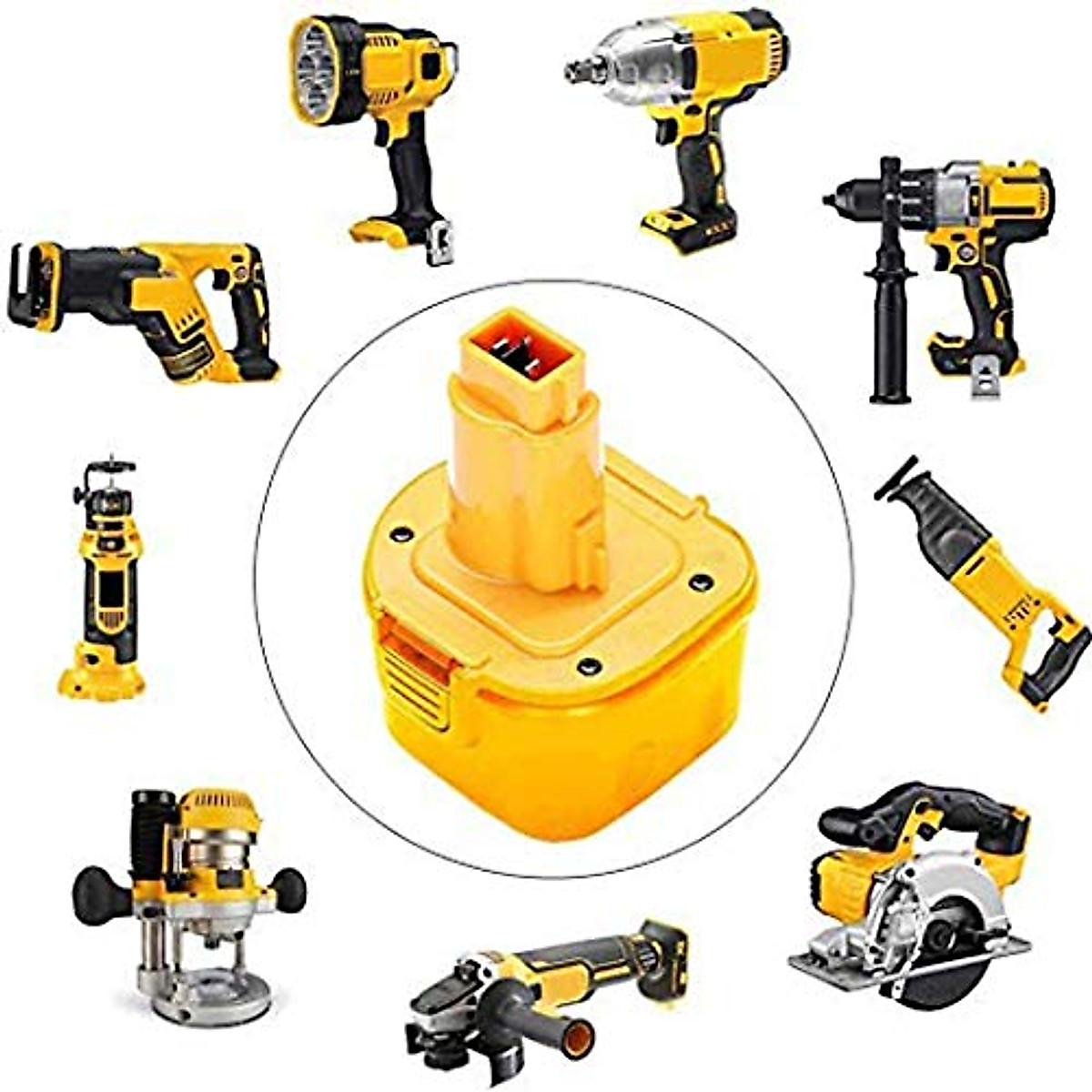 VANON [Upgrade to 4800Ah 9.6V DW9062 Ni-MH Replace for Dewalt 9.6Volt Battery DW9061 DW926 DC750KA DW955K DW955 DW926K-2 DW926K DW902 DW050 DE9062 DE9061 DE9036 DW955K-2 DW050K(2Pack,Yellow)