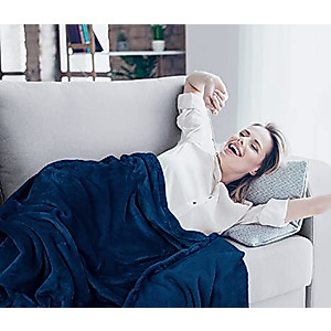 Utopia Bedding Fleece Blanket Twin Size Navy Lightweight Fuzzy Soft Anti-Static Microfiber Bed Blanket (90x66 Inches)