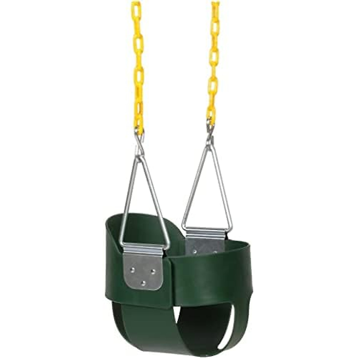 Eastern Jungle Gym Heavy-Duty High Back Full Bucket Toddler Swing Seat with Coated Swing Chains Fully Assembled, Green