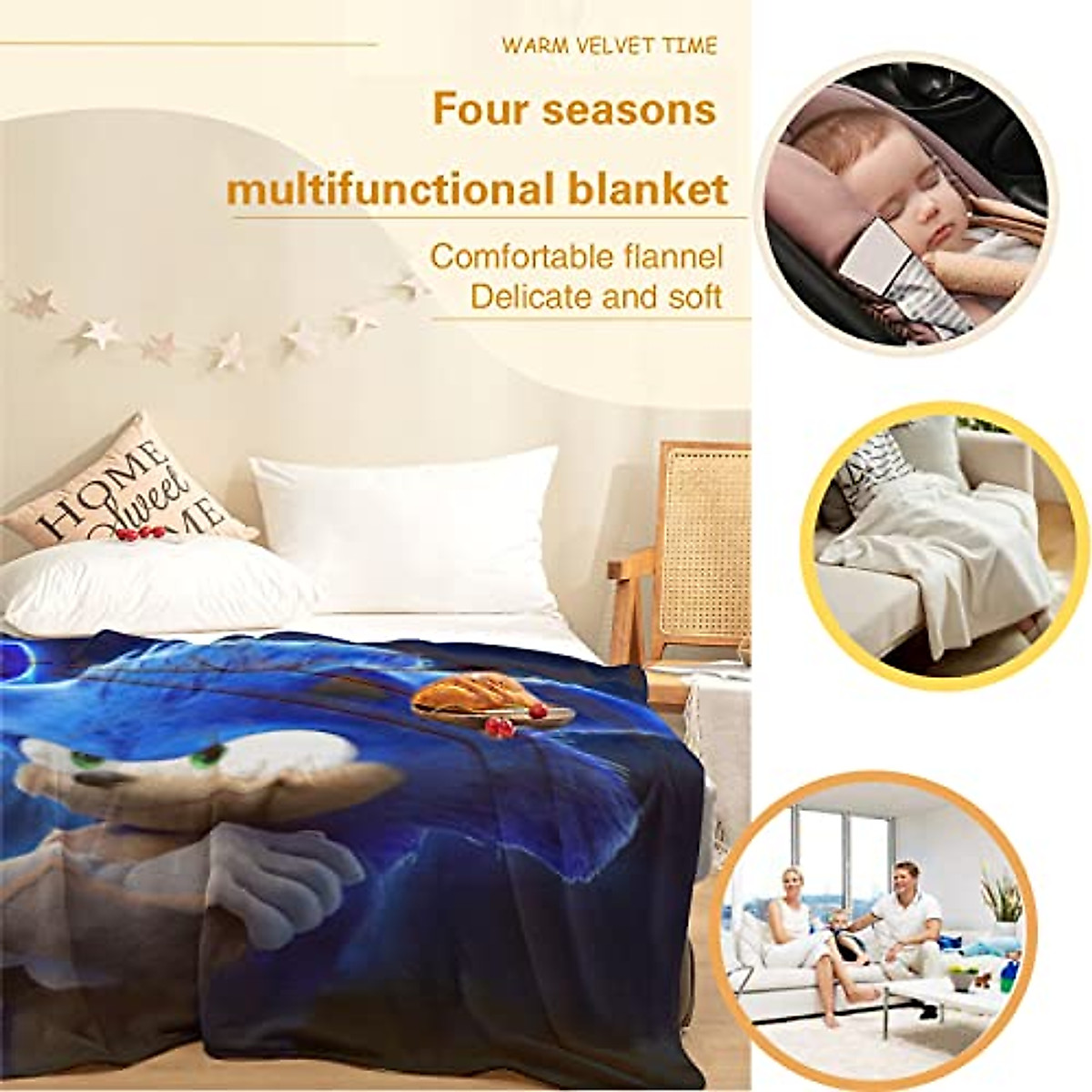 GCVYZL Blanket Flannel Throw Blankets Soft Lightweight Plush Cozy for Sofa Bed All Season for Adults Kids 50" x60