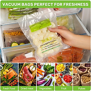 Sukh 50PCS Food Vacuum Bags - Vacuum Seal Bags for Food,Food Sealer Bags,Sealer Bags,Food Saver Vacuum Bags,Food Saver Bag,BPA Free Precut Bags for Vac Storage, Meal Prep and Sous Vide 6.7x9.84 inch
