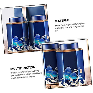 1pc Tea Tin Can Decorative Candles Storage Jars with Lids Tea Containers Chinese Tea Tins Condiment Containers Round Tea Tins Storage Storage Canister Decorative Tea Can Mini