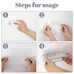 8 Pcs Shower Caddy Adhesive Replacement, Adhesive Shower Hooks Strong Adhesive Wall Hooks Waterproof Adhesive Hooks for Shower Caddy, No Drilling