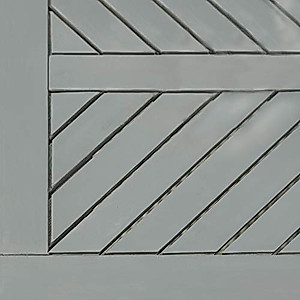 Walker Edison Rendezvous Modern 2 Piece Solid Acacia Wood Slat Back Outdoor Dining Chairs, Set of 2, Grey Wash