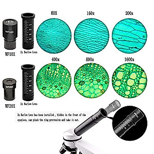 Starboosa Microscope 80X-1600X for Kids Beginners Lab Compound Monocular Microscopes with Optical Glass Lenses & LED Illumination - Microscope with Smartphone Adapter for Kids Beginner