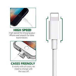 iPhone Charger,Atill Lightning Cable 5Pack 6FT iPhone Charging Cable Cord Compatible with iPhone X 8 8Plus 7 7Plus 6s 6sPlus 6 6Plus SE 5 5s 5c iPad iPod & More (White)