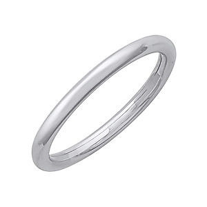 950 Platinum 2 mm Plain Wedding Band (Ring Size 11)