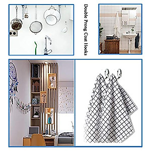 HAHIYO Single Prong Coat Hooks Easy to Install Wall Mount Robe Hook No Scrach Heavy Duty Metal Rustproof Sturdy Versatile for Hanging with Screws Home Kitchen Shower Room outdoor Silver Finish 16 Pack