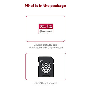 Raspberry Pi OS 32GB Micro SD Card, Compatible with All Pi Models, Web Browsing Gaming E-Mail with Your RPI Board Like a Desktop