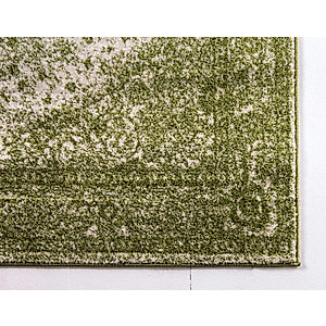 Unique Loom Bromley Collection Area Rug - Midnight (7' 10" x 11' Rectangle, Green/ Ivory)