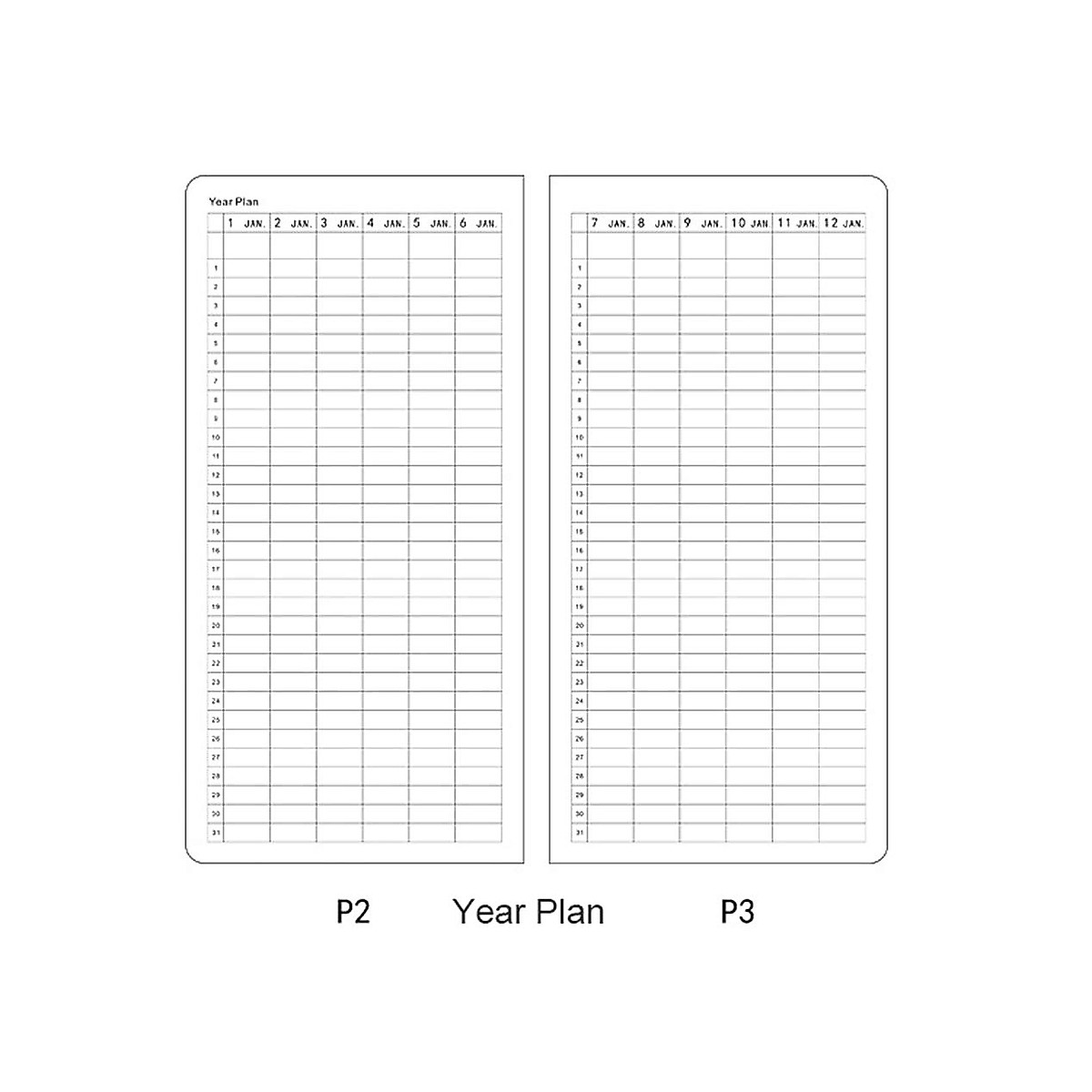 xingtingyu Undated Pocket Weekly Planner Schedule Organizer Agenda Year Month Week Plan A6 Notebook (A6 undated Planner Blue), Small