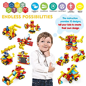 EP EXERCISE N PLAY STEM Building Blocks Toy Set for Kids, Kindergarten Preschool Educational Learning Toys with Storage Box, Birthday Gifts for Boys Girls Toddlers Age 3 4 5 6 7 8 Years (148 Pieces)