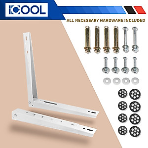 ICOOL Mini Split Wall Mounting Bracket (22" L x 19" H) for 9,000-36,000 BTU Universal Ductless Air Conditioners Heat Pumps Compressors, Outdoor Heavy Duty Foldable Condenser Bracket