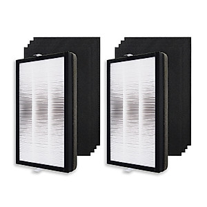 PUREBURG Replacement Filter Compatible with Filtrete F1 Filter Fits FAP-C01-F1 & FAP-T02-F1 FAPF-F2-A FAP-C01-F2 & FAP-T03-F2 Air Purifiers,2-Pack H13 HEPA + 8 Carbon Pre-Filters