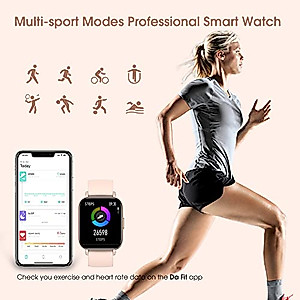Smart Watch with Text and Call,Fitness Tracker Sleep Heart Rate Monitor Smart Watch for Android iOS Phones Compatible 1.7 in HD Full Touch Screen Smartwatch Waterproof Smart watches for Women Men